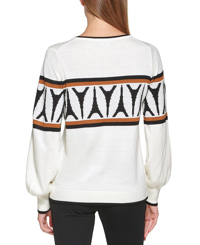 Karl Lagerfeld Paris Tossed Eiffel Tower Sweater - Macy's