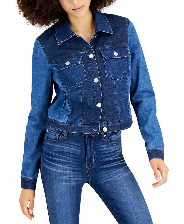 INC International Concepts Colorblocked Denim Jacket, Created for Macy ...