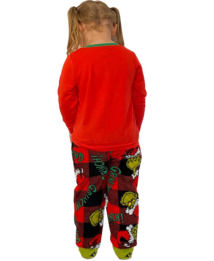 The Grinch Matching Toddler Girls 3-Pc. Grinch Family Pajama Set - Macy's