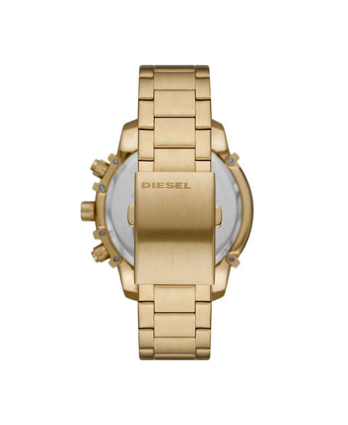 Diesel Men's Griffed Chronograph Gold-Tone Stainless Steel Watch 48mm ...