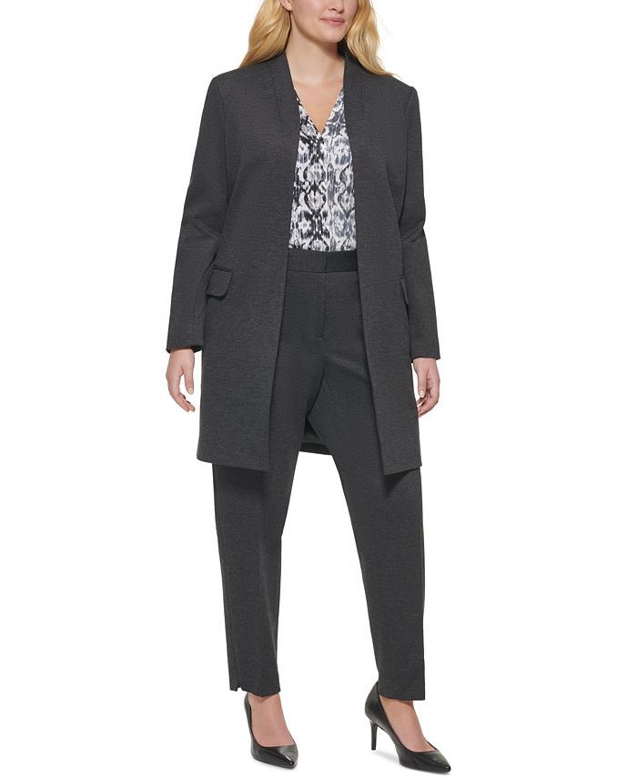 Calvin Klein Plus Size Open-Front Topper Jacket - Macy's