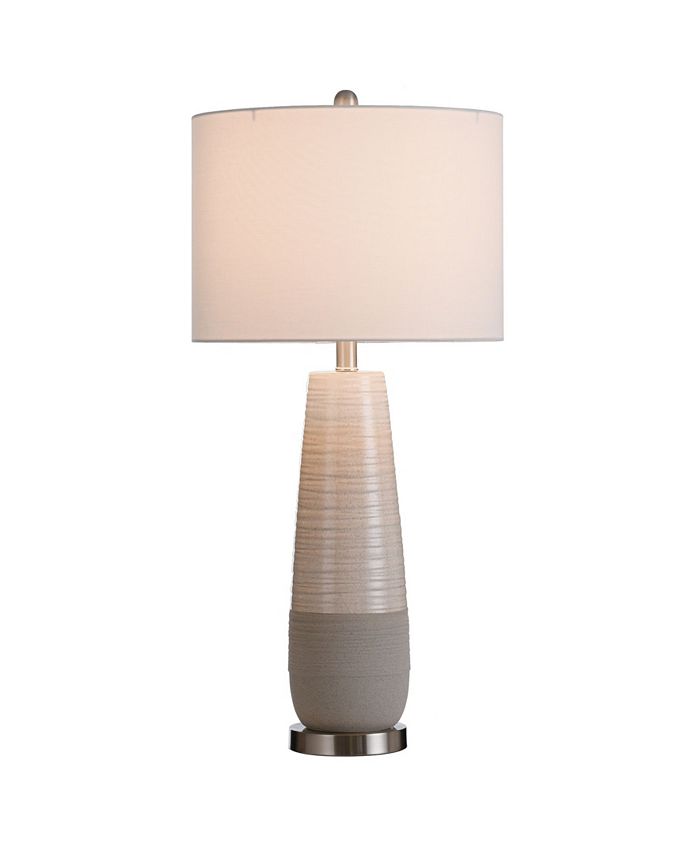 StyleCraft Home Collection Slightly Tapered 2 Tone Round Ceramic Lamp ...