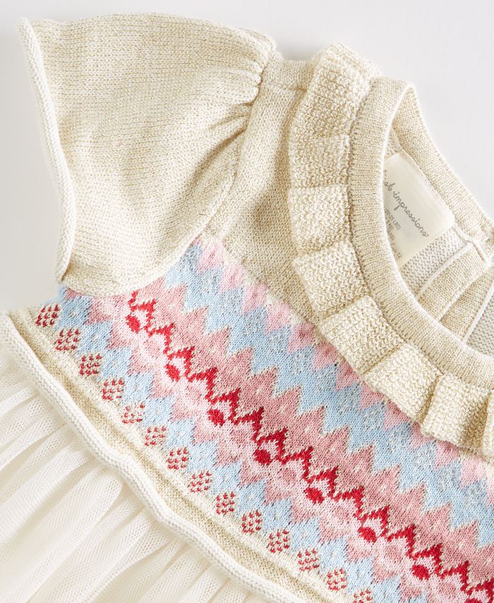First Impressions Baby Girls Fair Isle Sweater Dress, Created for Macy ...