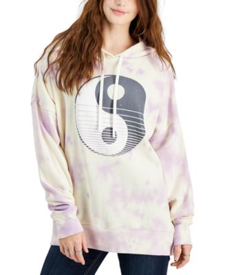 Grayson Threads Black Juniors' Tie Dyed Yin & Yang Hoodie - Macy's