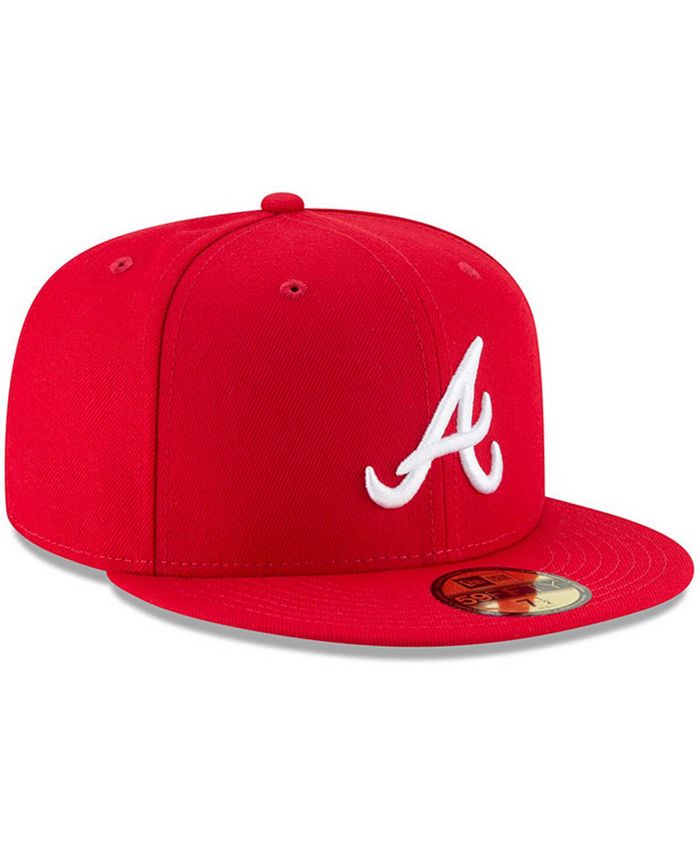 New Era Men's Red Atlanta Braves Fashion Color Basic 59FIFTY Fitted Hat ...
