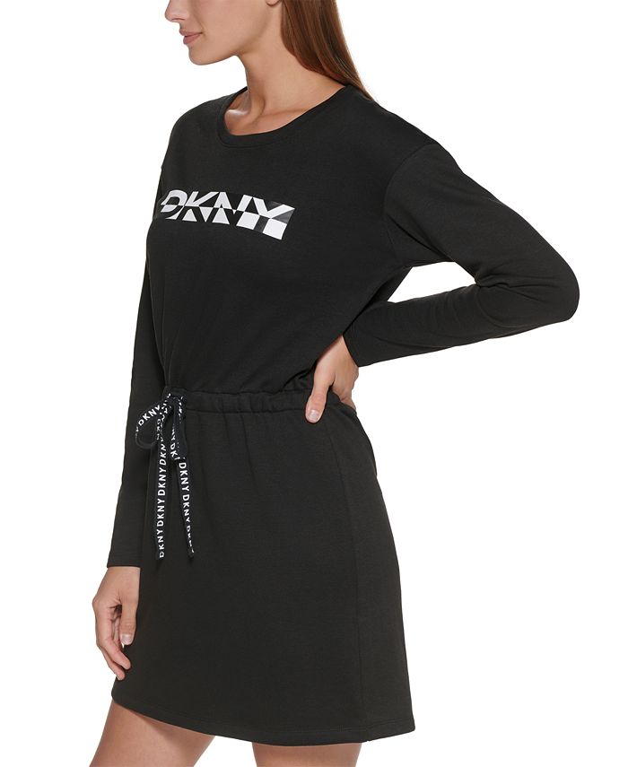 DKNY French Terry Drawstring Dress - Macy's