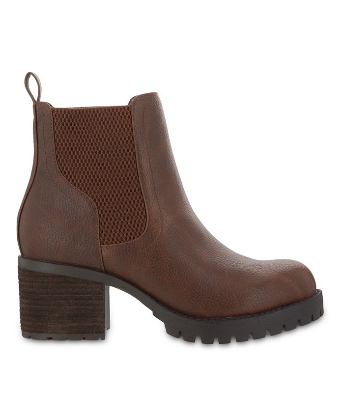 MIA Women's Jonna Lug Sole Block-Heel Booties - Macy's