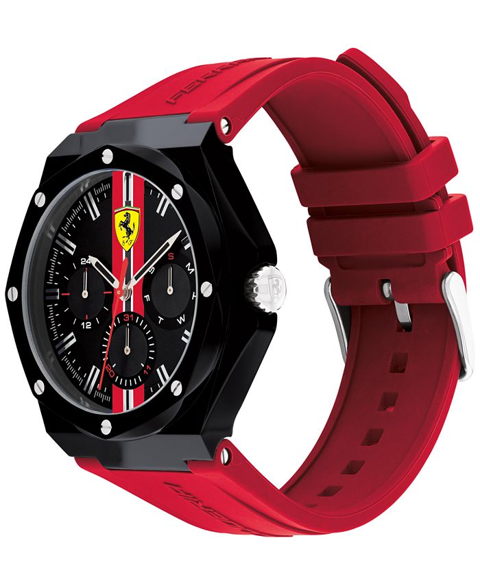 Ferrari Men's Aspire Red Silicone Strap Watch 44mm - Macy's