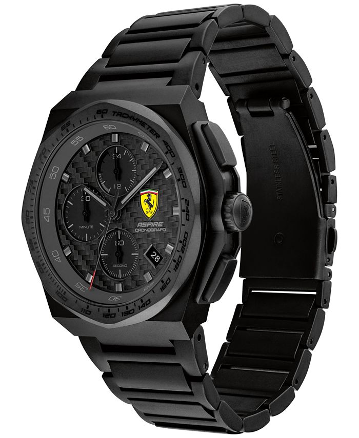 Ferrari Men's Chronograph Aspire Black Stainless Steel Bracelet Watch ...