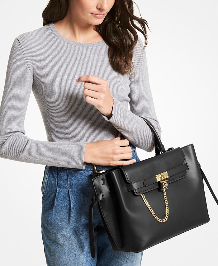 Michael Kors Hamilton Legacy Large Leather Belted Satchel - Macy's