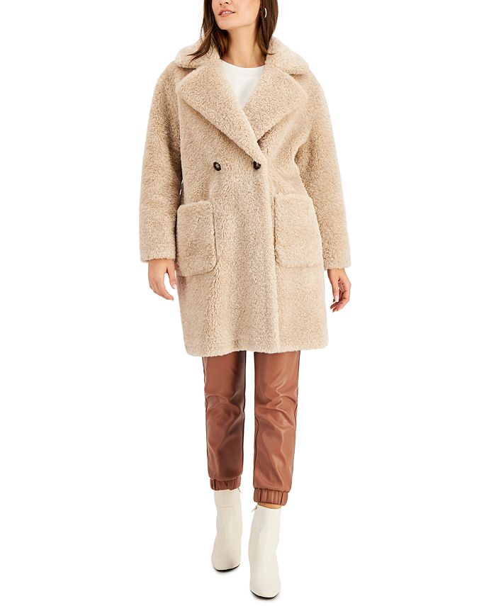 Marella Trama Double-Breasted Teddy Bear Coat - Macy's
