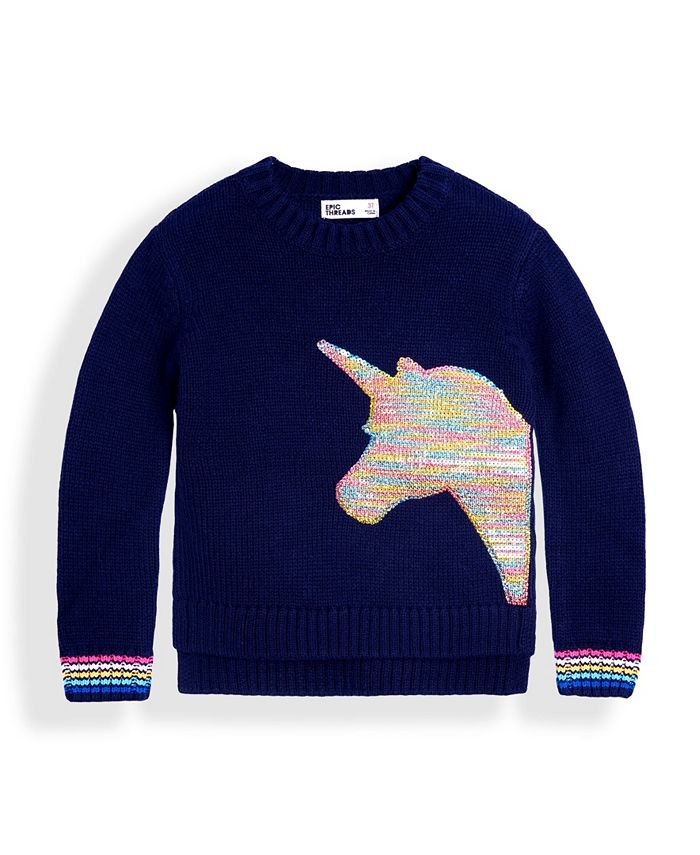 Epic Threads Toddler Girls Sequin Graphic Sweater - Macy's