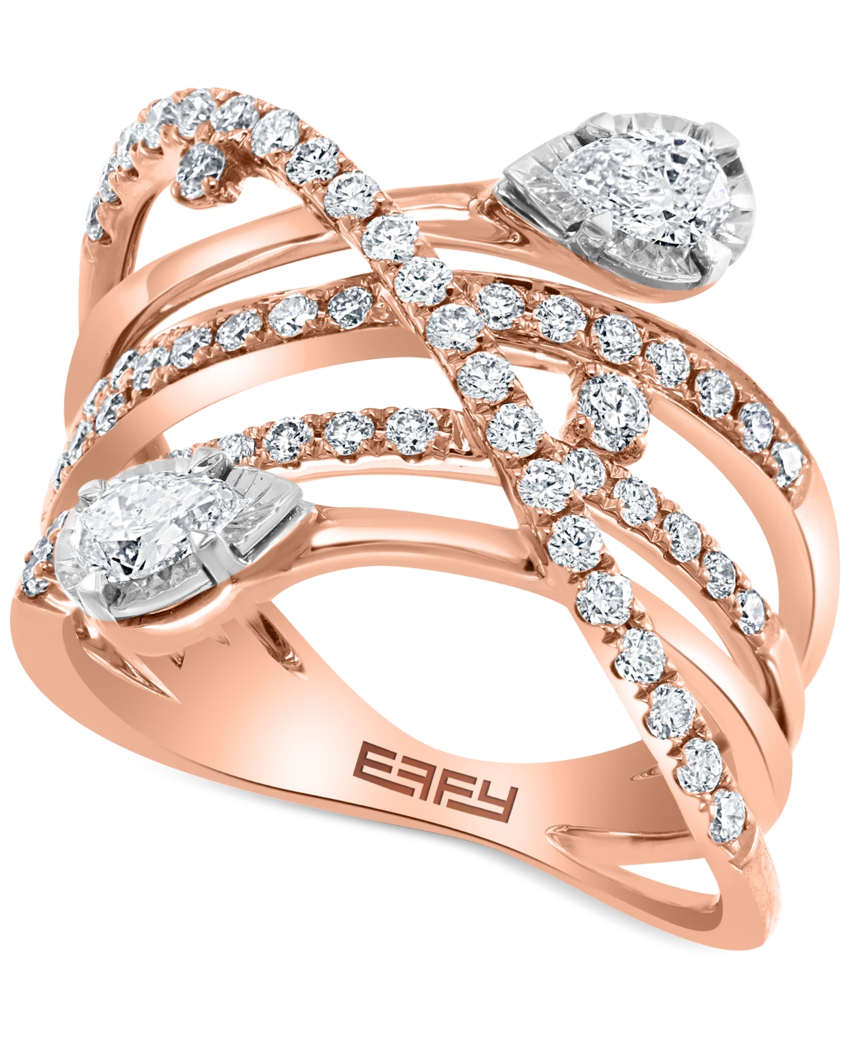 Click here for Effy Diamond Multirow Statement Ring (7/8 ct. t.w.... prices