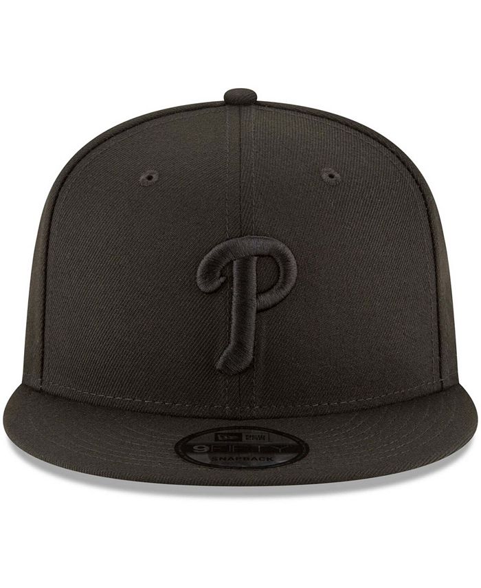 New Era Men's Black Philadelphia Phillies Black on Black 9FIFTY Team ...