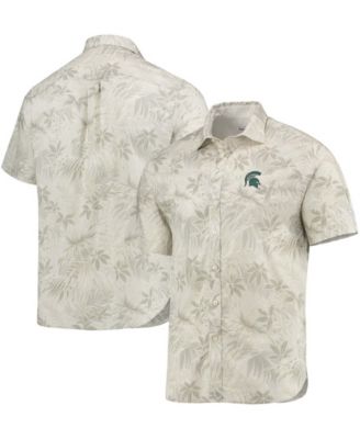 Men's Oatmeal Michigan State Spartans Forest Fronds Button-Up Shirt ...