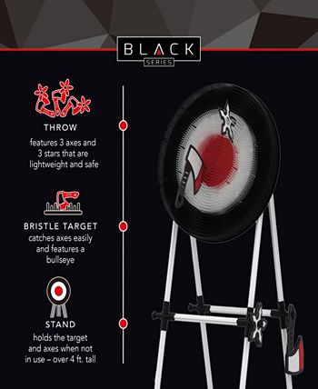 Black Series Axe Throwing Target Set-3 Plastic Axes, Indoor/Outdoor ...