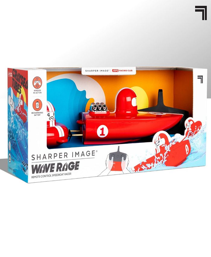 Sharper Image THE RC Wave Rage, Wireless Rechargeable Bumper Boat with ...