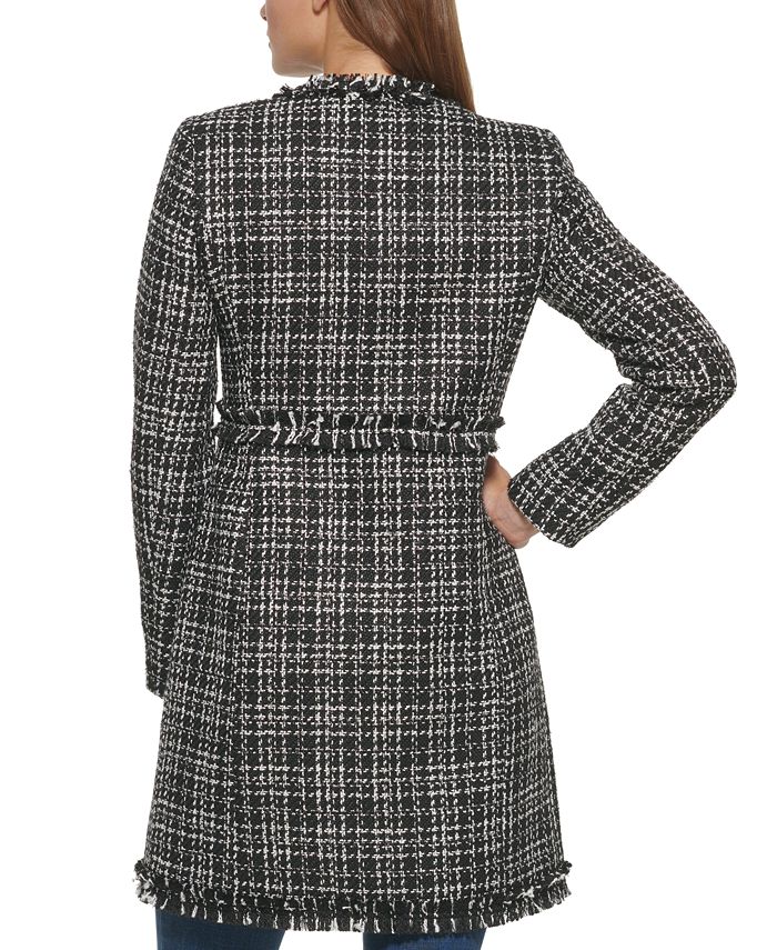 DKNY Long Tweed Topper Jacket - Macy's