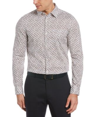 Men's Slim Fit Stretch Abstract Flower Print Shirt - Macy's