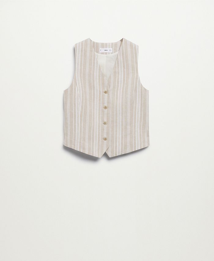 MANGO Women's Linen Suit Waistcoat - Macy's