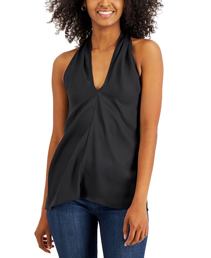 INC International Concepts Twill Halter Top, Created for Macy's - Macy's