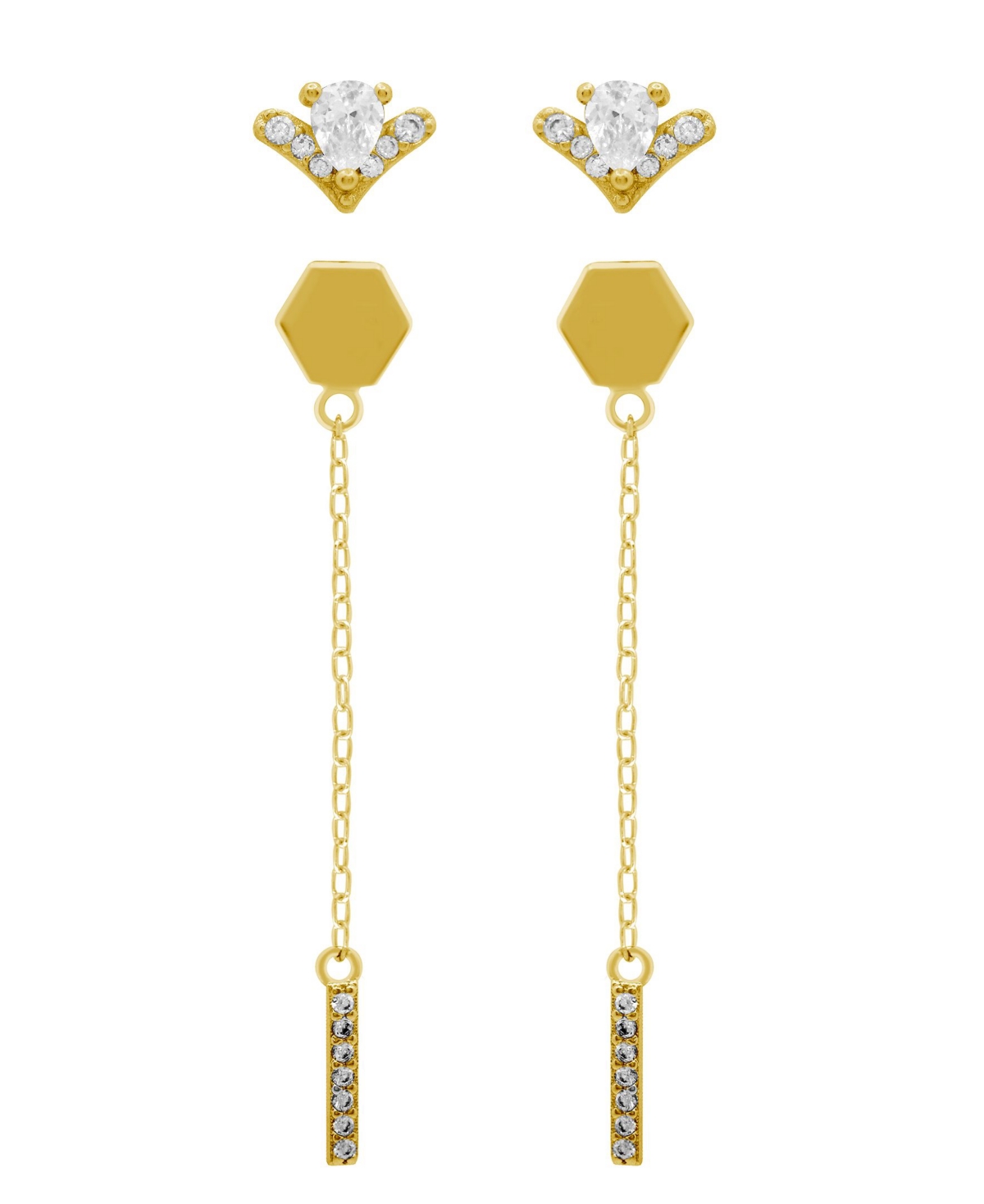 Click here for And Now This Gold Plated 2-Piece V Bar Drop Post E... prices