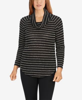 Ruby Rd. Misses Knitted Sequin Striped Top - Macy's