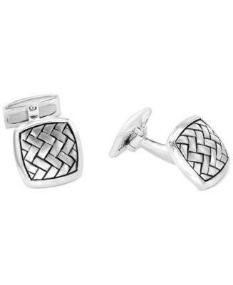 EFFY® Men's Weave Style Cufflinks in Sterling Silver - Macy's