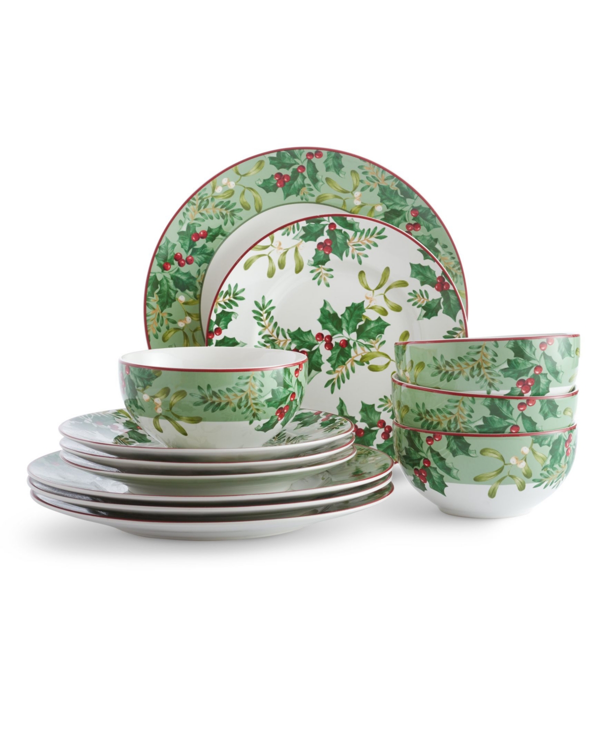 Click here for 222 Fifth Christmas Foliage 12 Pc. Dinnerware Set... prices