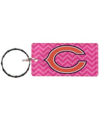 Pink Chicago Bears Chevron Printed Acrylic Team Color Logo Keychain ...