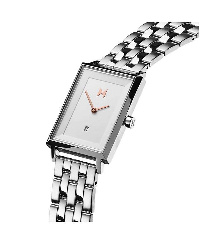 MVMT Women's Signature Square Stainless Steel Bracelet Watch, 24mm - Macy's