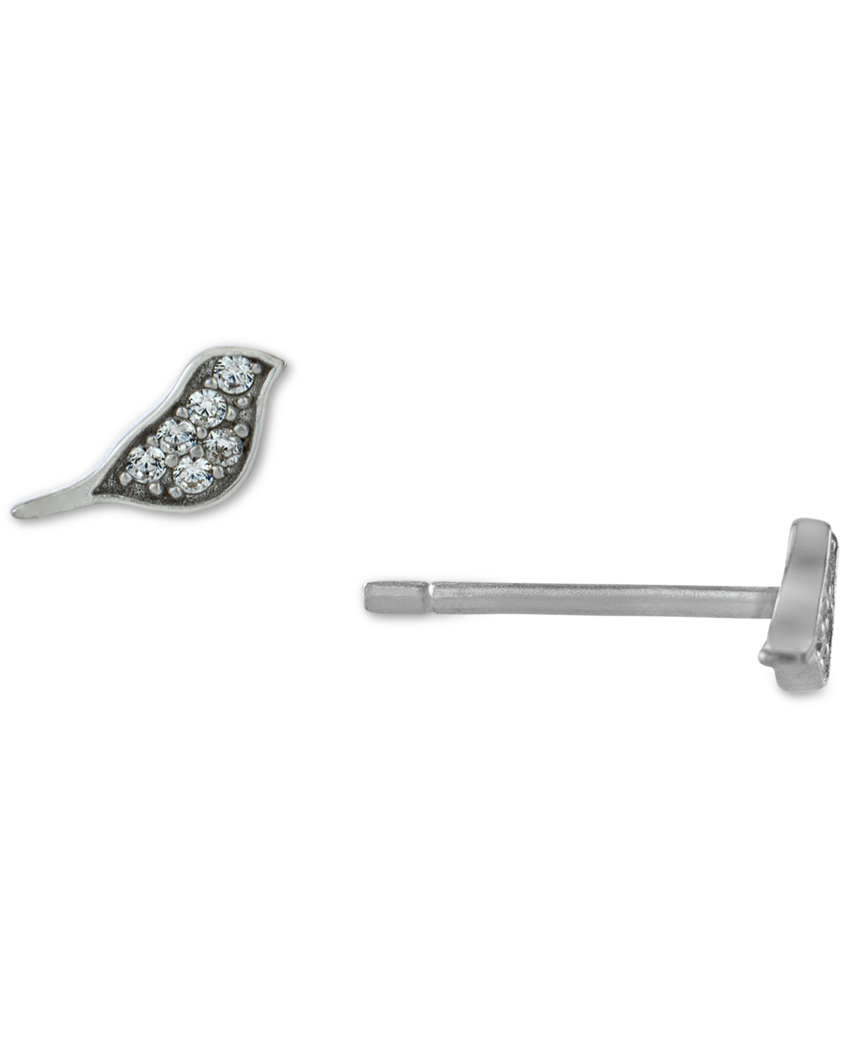 Click here for Pave Tiny Bird Stud Earrings in Sterling Silver -... prices