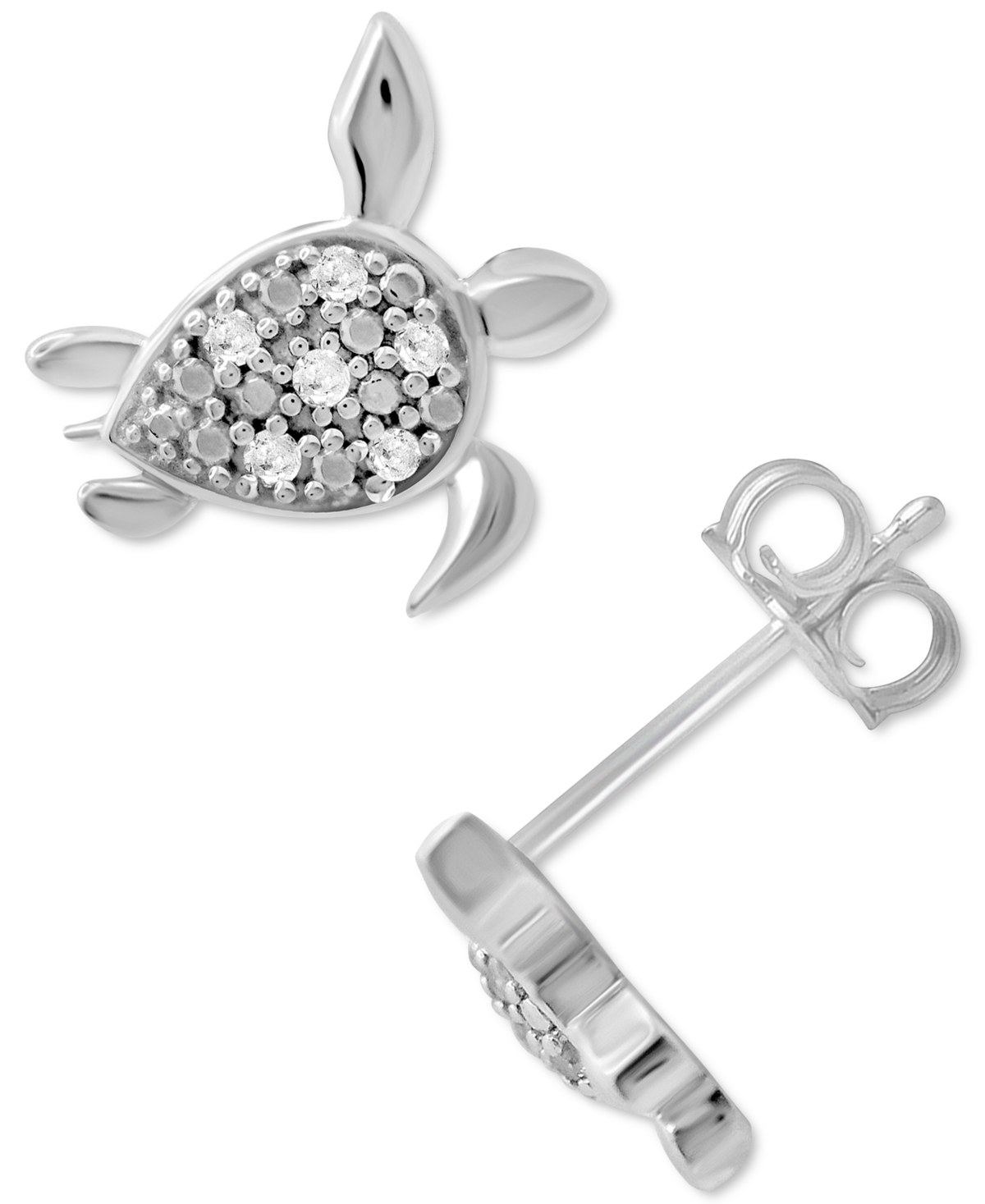 Click here for Diamond Turtle Stud Earrings (1/10 ct. t.w.) in St... prices