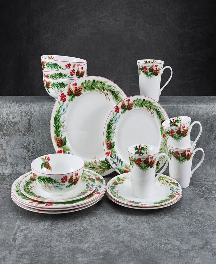 Mikasa Mystical Winter Dinnerware Set, 16 Pieces - Macy's