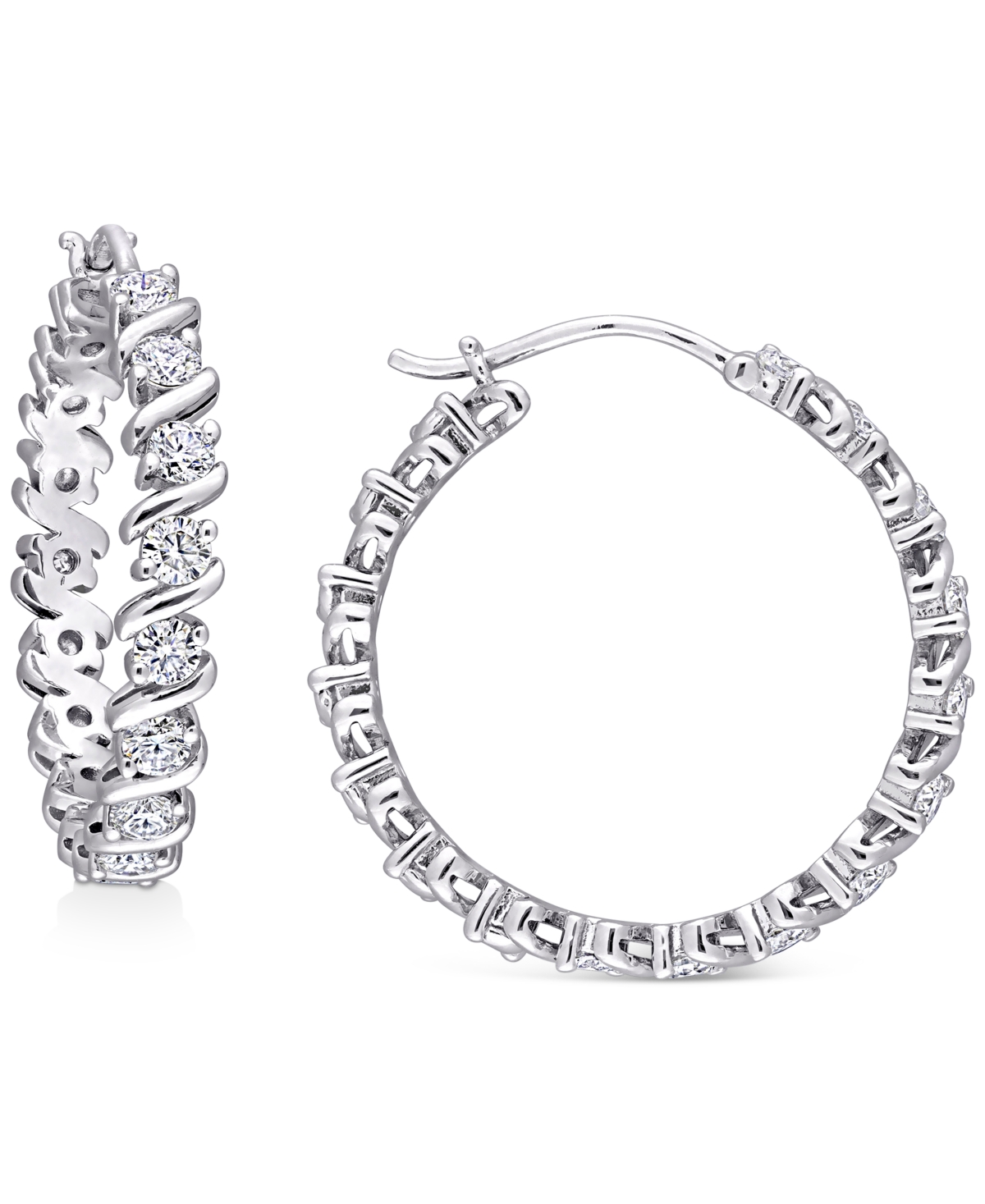 Click here for Moissanite Swirl Small Hoop Earrings (1-1/4 ct. t.... prices