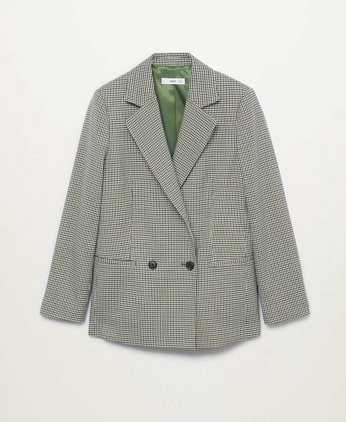 MANGO Women's Check Suit Blazer - Macy's