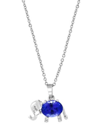 EFFY® Tanzanite (1-1/6 ct.t.w.) & Diamond Accent Elephant 14" Pendant ...
