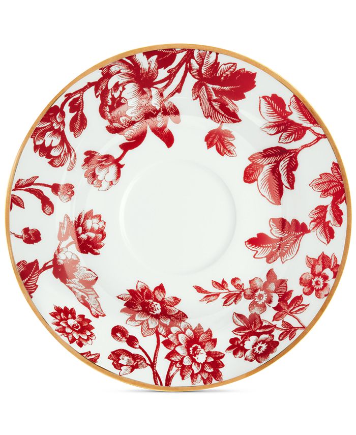 Martha Stewart Collection Floral 8-Pc. Teacup & Saucer Set, Created for ...