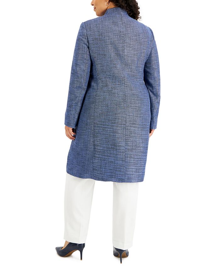 Kasper Plus Size Band-Collar Topper Jacket - Macy's