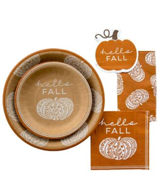 Hello Fall Paper Plate Set, 72 PC - Macy's
