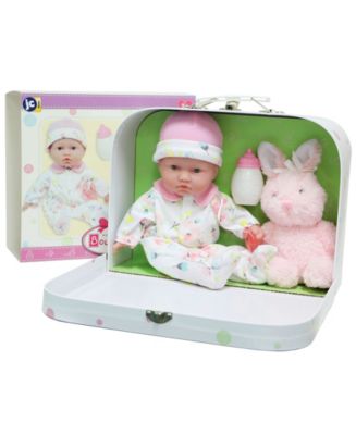 JC TOYS La Baby 11" Baby Doll Travel Case Gift Set, 7 Pieces - Macy's