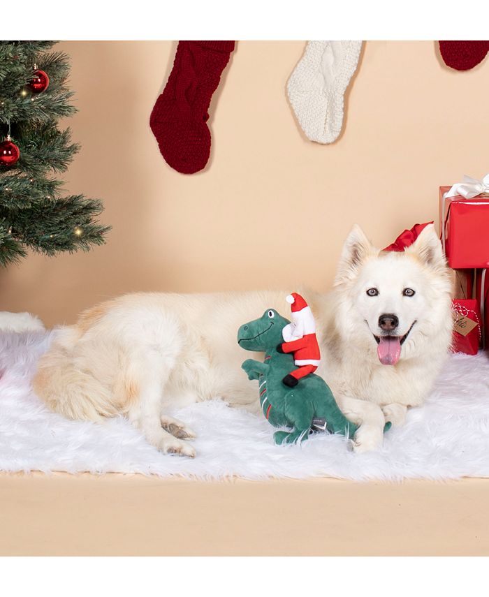 Fringe Studio Santa Saurus Rex Plush Dog Toy - Macy's