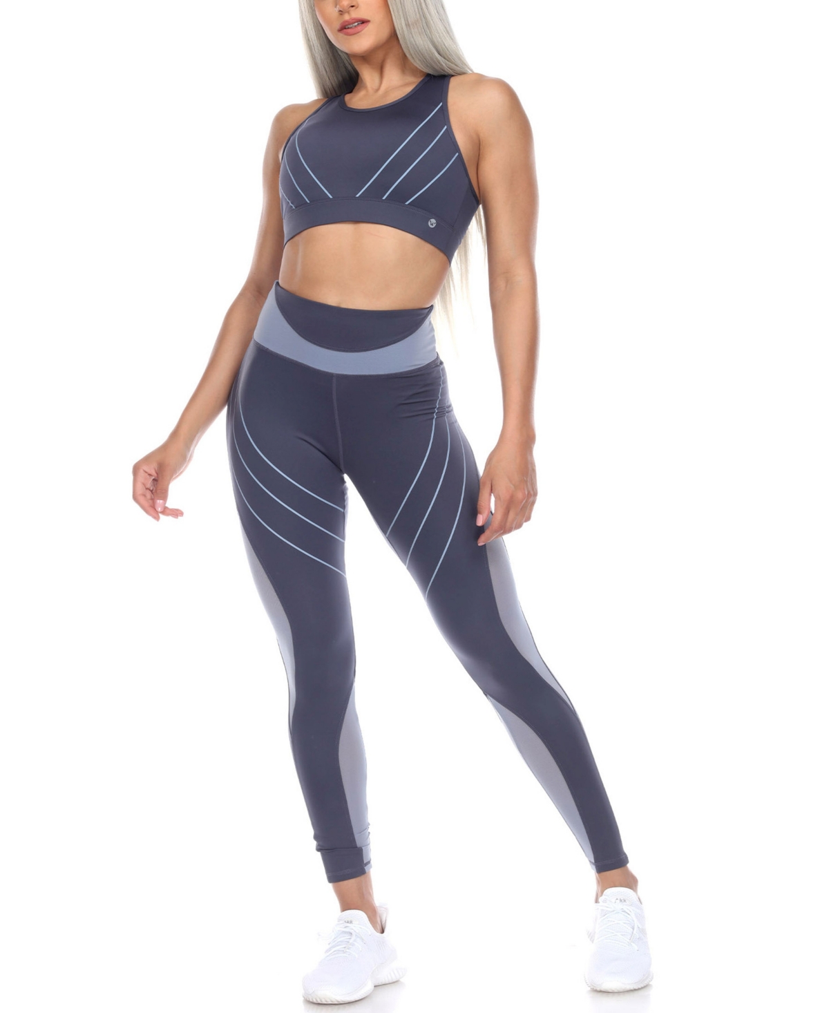 UPC 840060468767 - Women's Cut Out Back Mesh Sports Bra Leggings Set ...