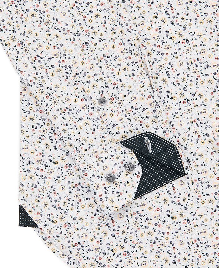 Tallia Mens Slim Fit Non Iron Performance Stretch Floral Print Dress