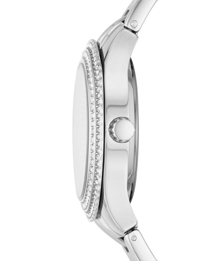 Fossil Women's Mini Stella Silver-Tone Stainless Steel Bracelet Watch ...