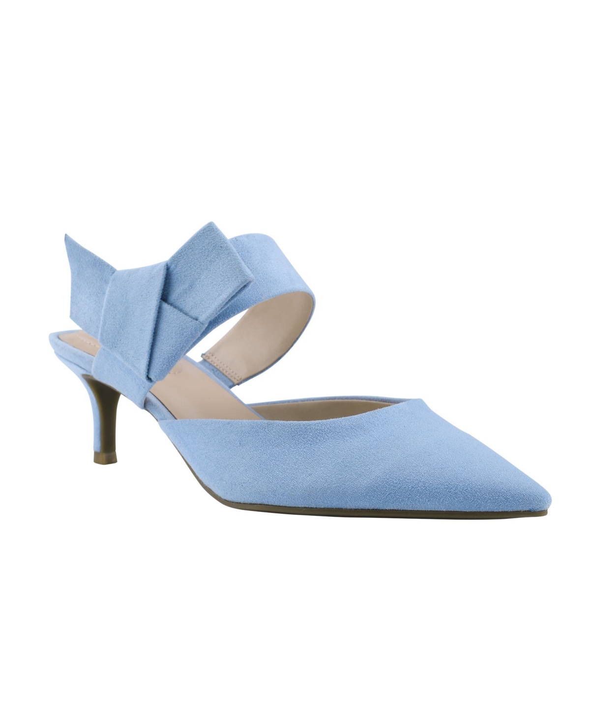 Bandolino Womens Millie Pointed Toe Kitten Heel Mules - Light Blue