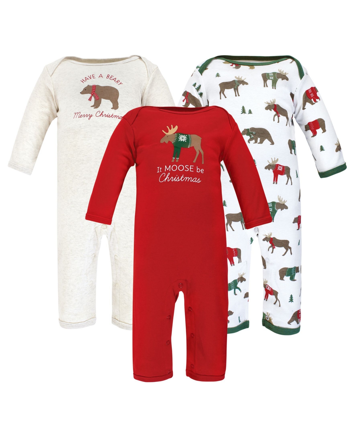 Click here for Hudson Baby Baby Boys Hudson 3Pk Coverall - Moose... prices