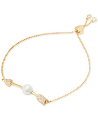 Kate Spade New York Gold-Tone Pavé & Imitation Pearl Arrow Bolo ...