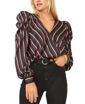 Vince Camuto Puff Shoulder Surplice Top - Macy's