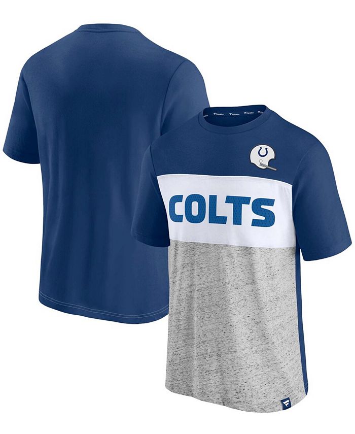 Fanatics Men's Royal, Heathered Gray Indianapolis Colts Throwback ...